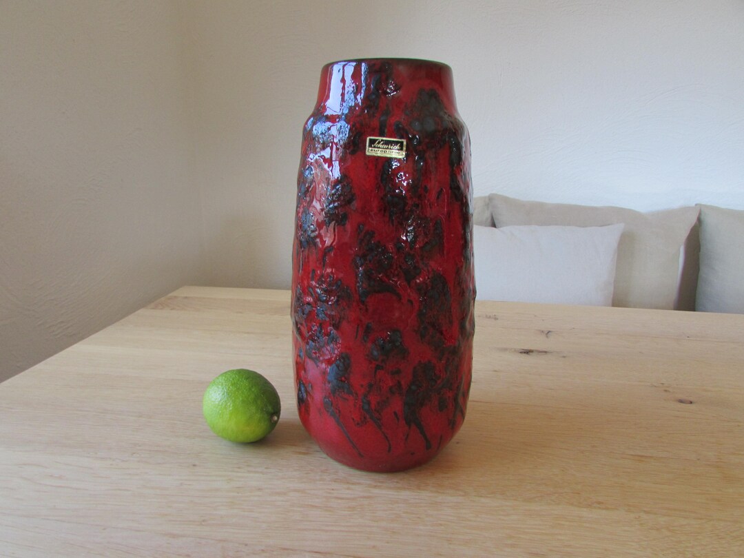 Scheurich Keramik WGP 70s Vintage Fat Lava Design Vase 203-26 With Old ...