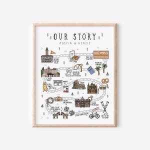 Relationship Map for Couples | Custom Love Story Map | Map of Us ...