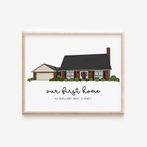 Custom Home Illustration Custom House Portrait House Drawing Bespoke ...