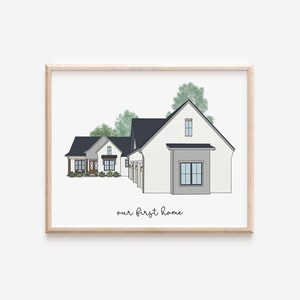 Custom Home Illustration Custom House Portrait House Drawing Bespoke ...