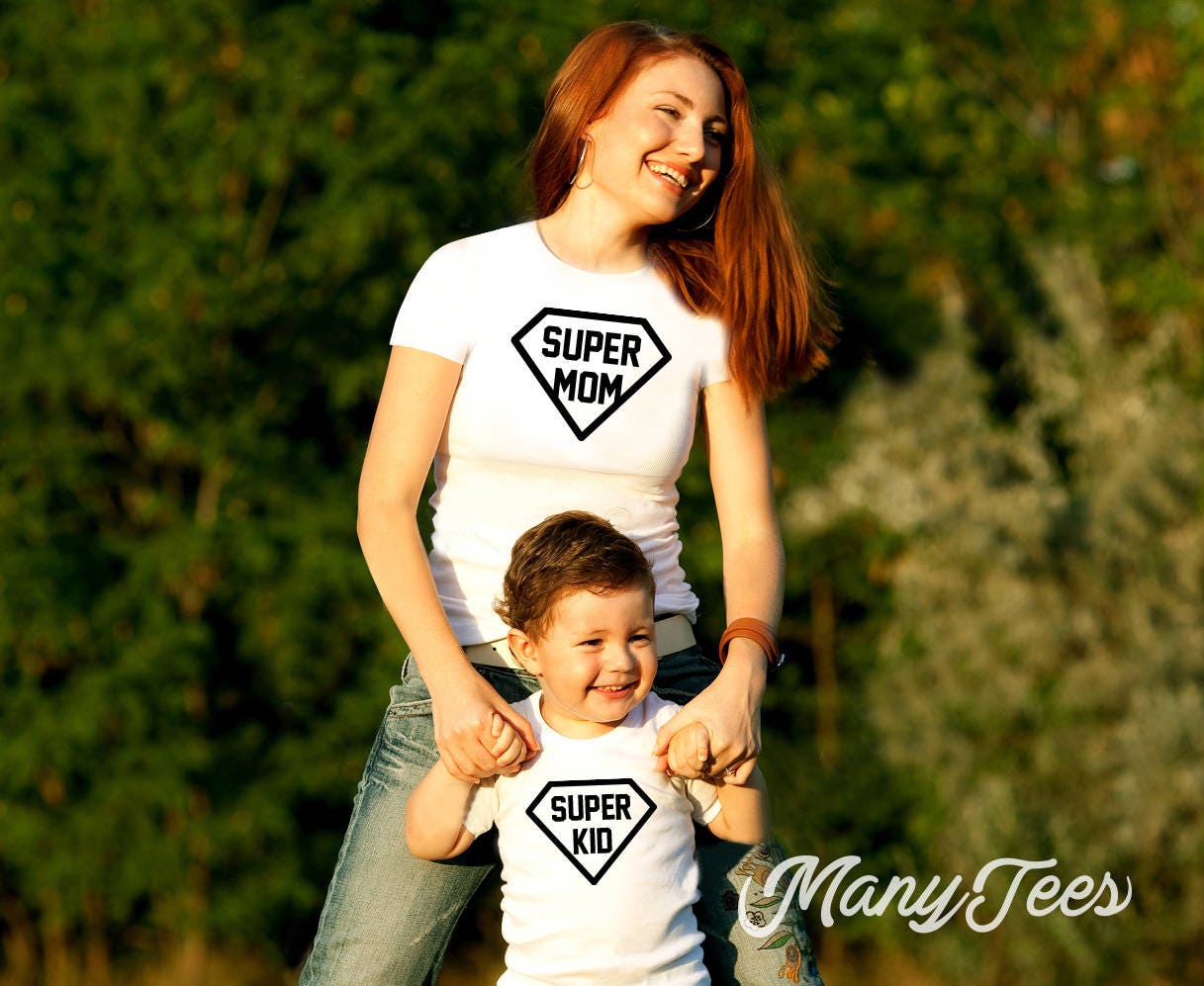 Supermom shirt mother and daughter outfits mother and son | Etsy