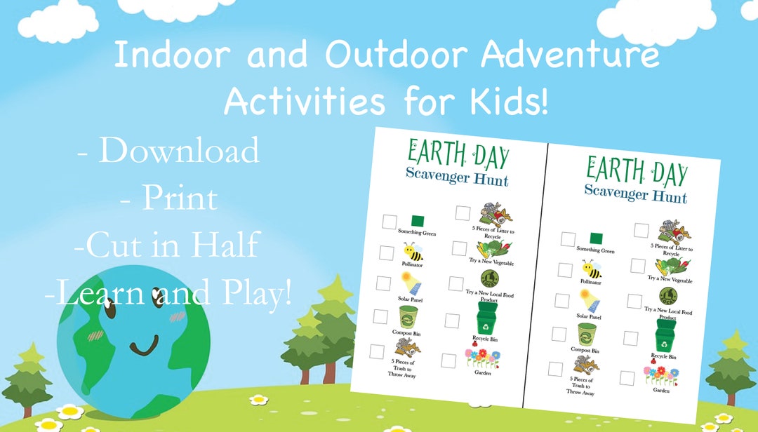 Digital Earth Day Scavenger Hunt Printable for Kids - Etsy