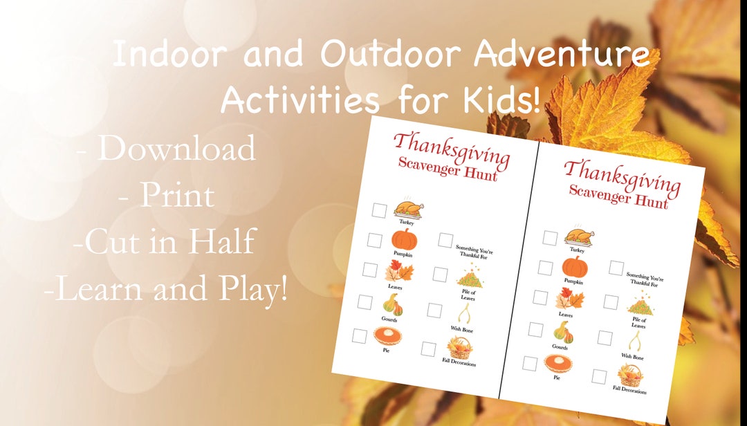 Digital Thanksgiving Scavenger Hunt Printable for Kids - Etsy