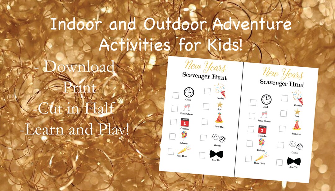 Digital New Years Scavenger Hunt Printable for Kids - Etsy