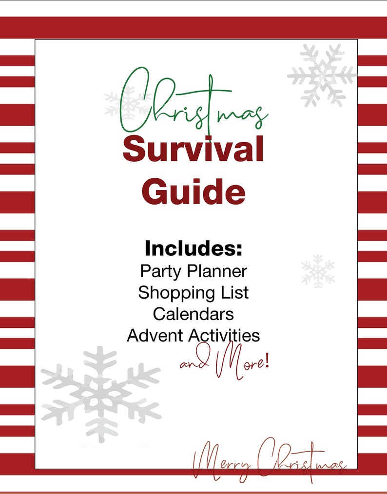 Ultimate Christmas Holiday Survival Printable Guide - Etsy