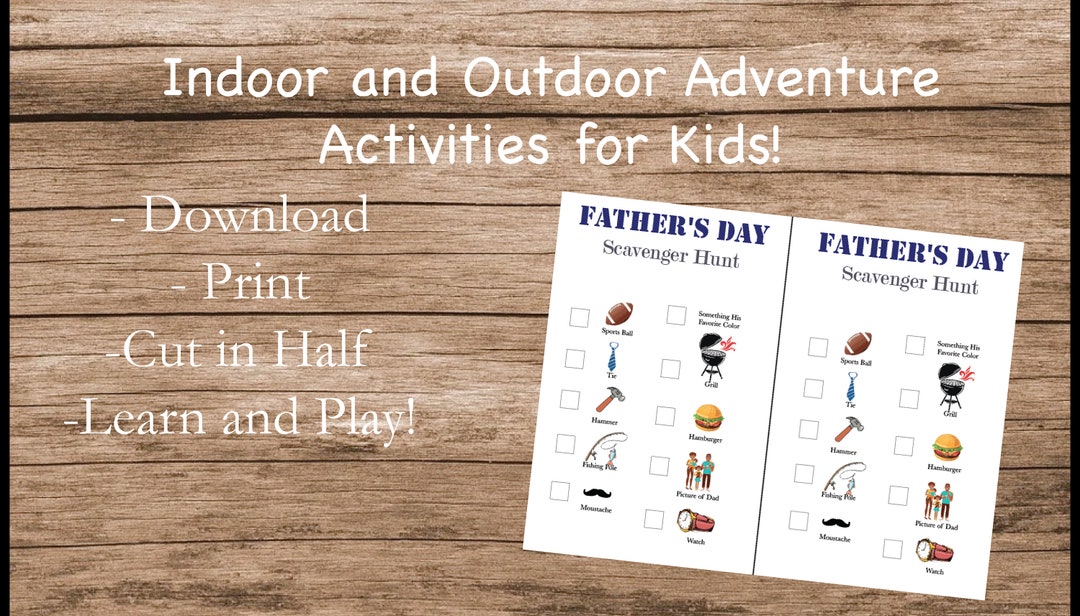 Father's Day Scavenger Hunt Printable for Kids - Etsy