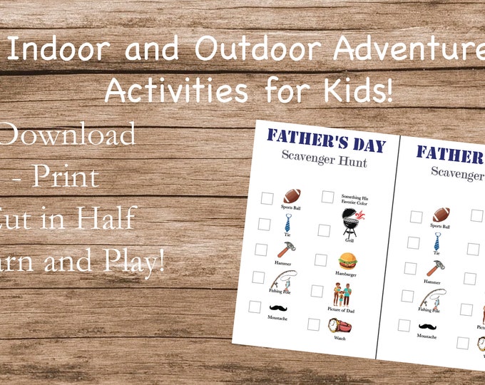 Father's Day Scavenger Hunt Printable for Kids - Etsy