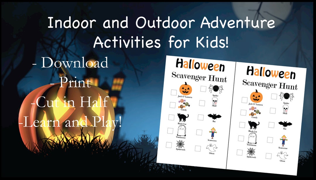 Halloween Scavenger Hunt Printable for Kids - Etsy