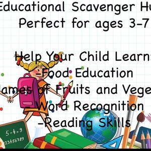 Food Scavenger Hunt Printable Packet for Kids - Etsy