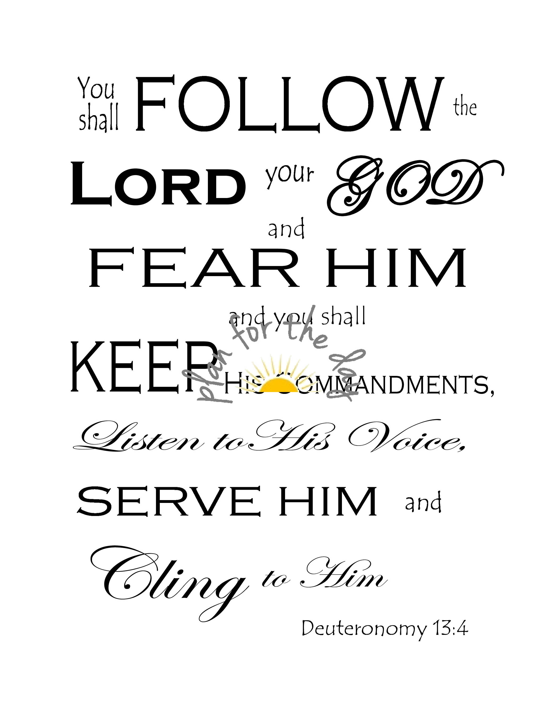 Printable Inspirational Bible Wall Art, Scripture Poster - Deuteronomy ...