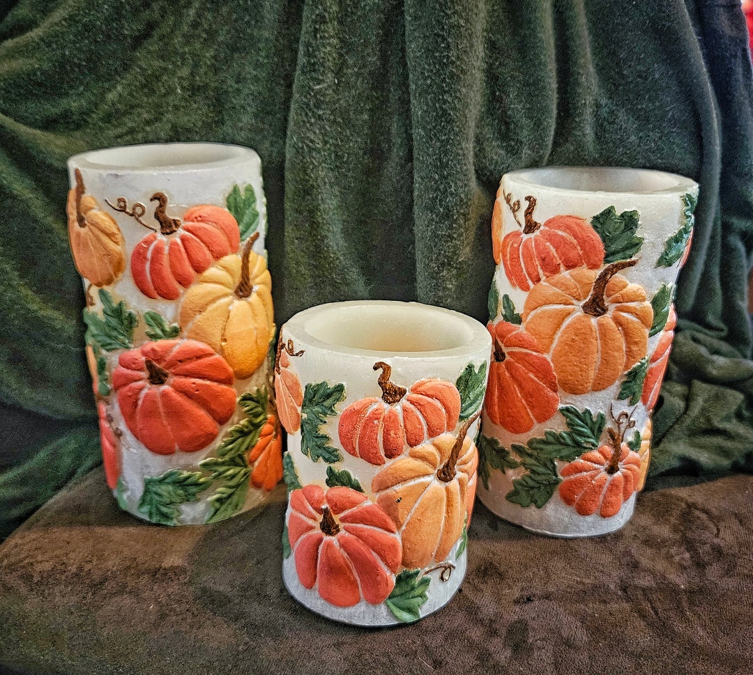 Fall LED Candles / Pumpkin LED Candles - Etsy