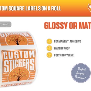 Custom Square Labels on a Roll for Small Business, Custom Stickers ...