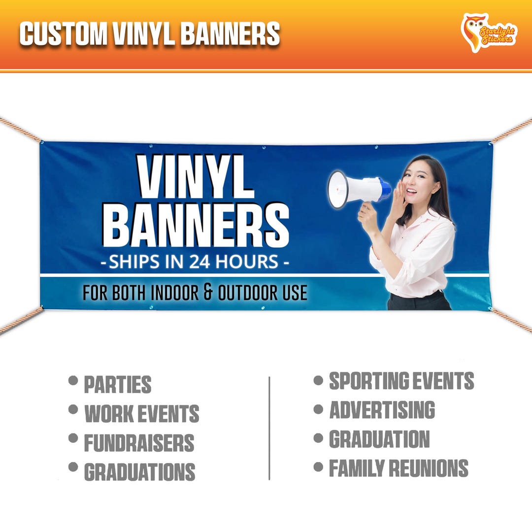 Custom Vinyl Banner: Waterproof, Hemmed With Grommets - Etsy