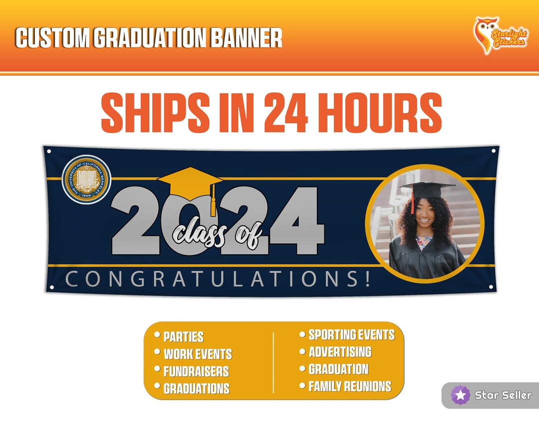 Custom Printed Graduation Banner With Grommets and Hem - Perfect for ...