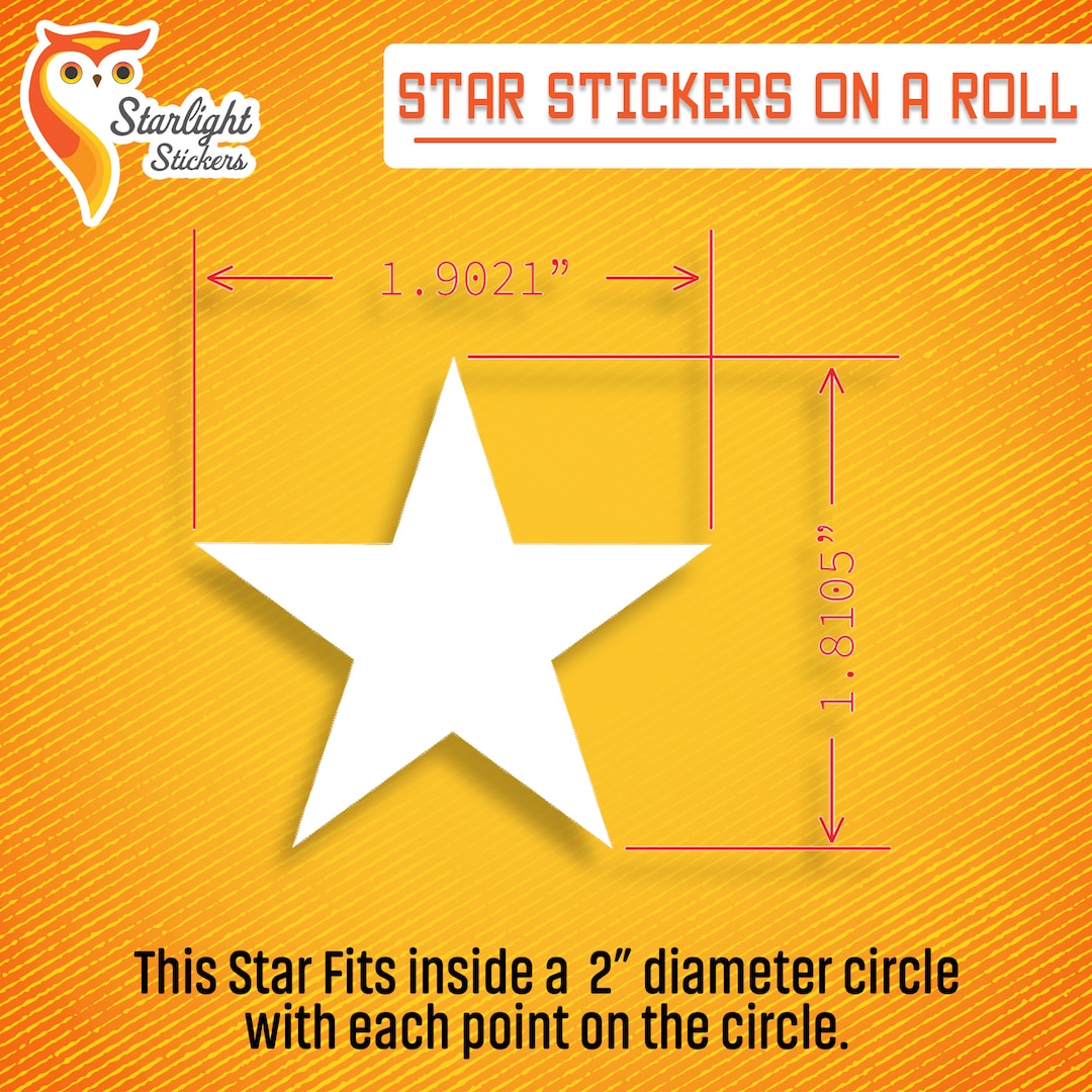 Customized 2 Inch Star Sticker Labels on A Roll Permanent - Etsy