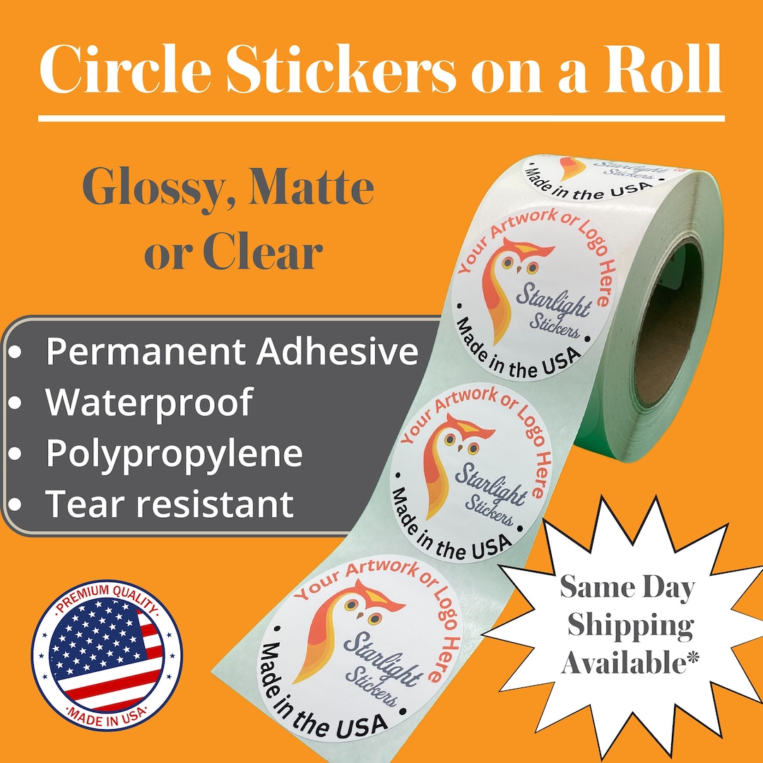 3 Inch Circle Stickers Waterproof Custom Labels With Your - Etsy