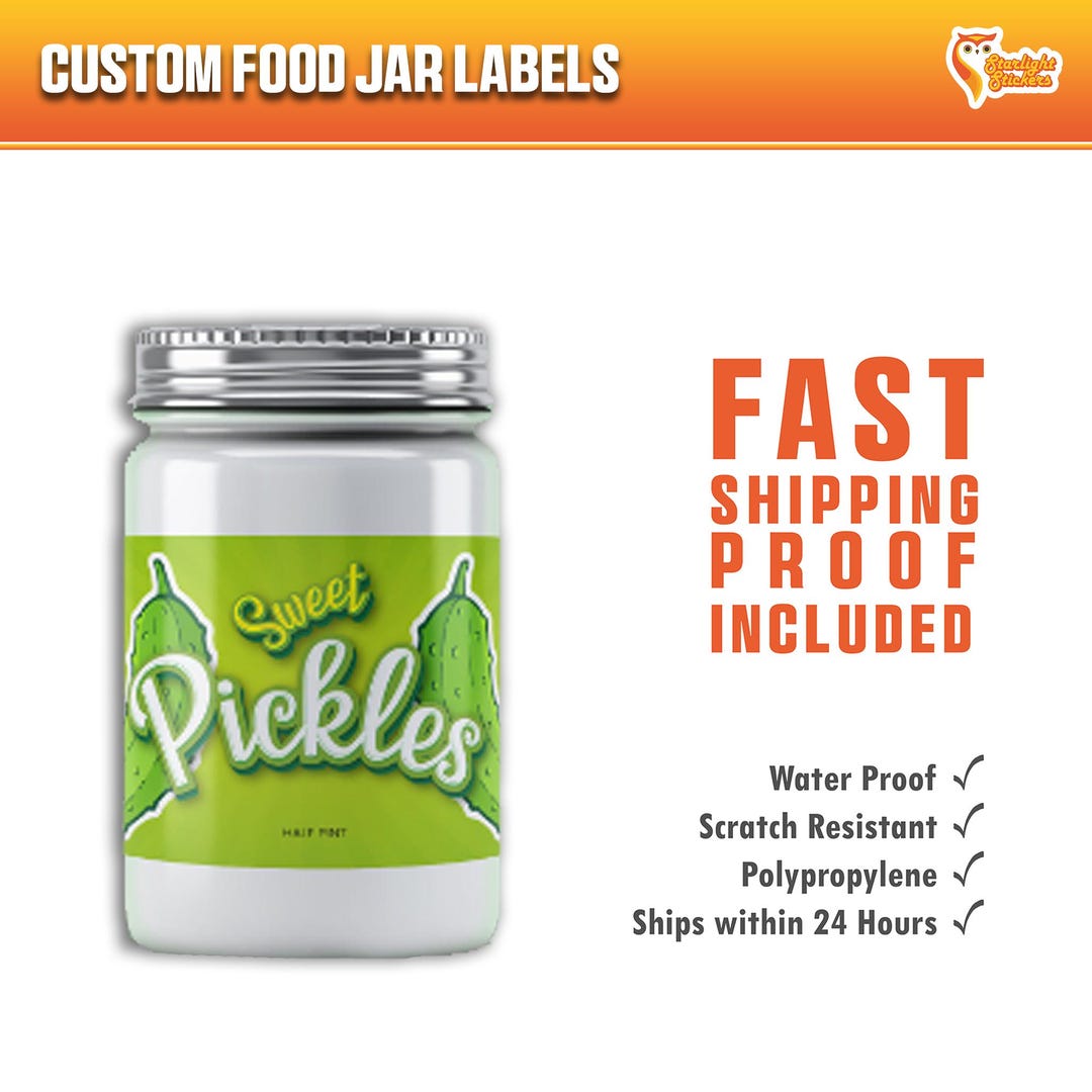 Custom Food Jar Labels - Etsy