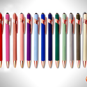 Rose Gold Laser Engraved Custom Pens With Stylus - Etsy