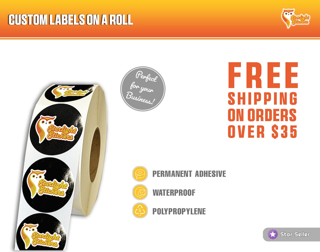 Custom Labels on Roll Custom Stickers for Small Business Logo ...