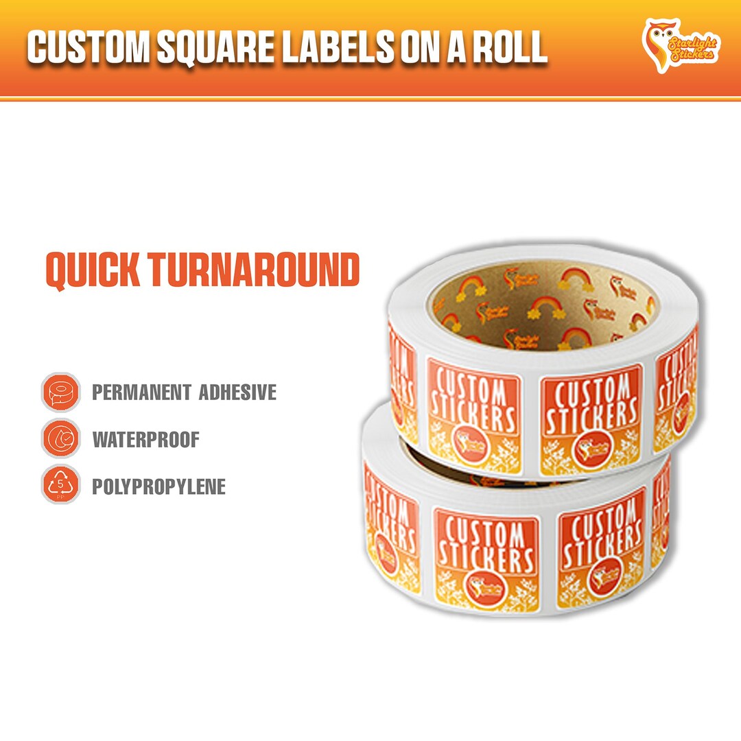 Custom Square Labels on a Roll - Custom Stickers for Small Business - Etsy
