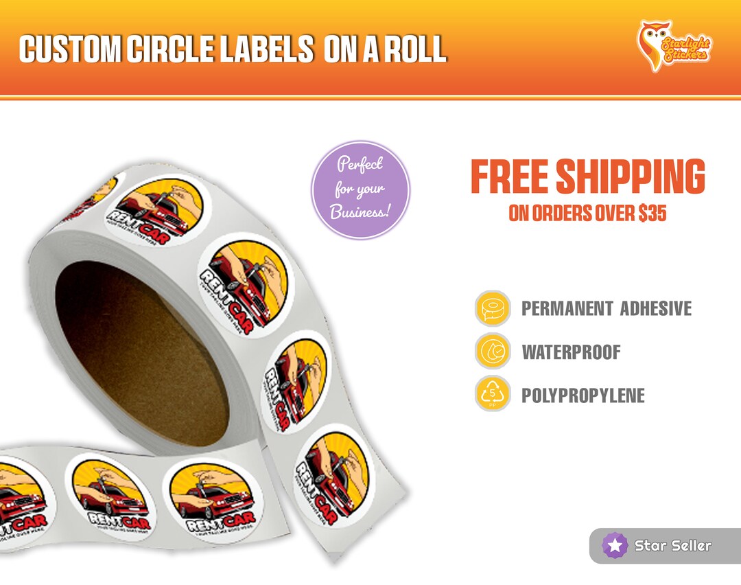Custom Circle Label on a Roll, Custom Stickers for Your Small Business ...