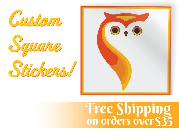 Custom Square Stickers Custom Rectangular Labels Waterproof - Etsy