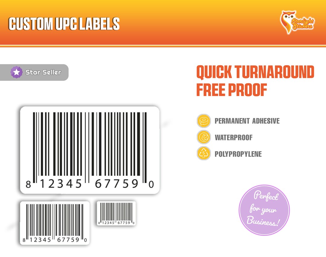 Custom UPC Labels, Custom UPC Stickers - Etsy