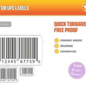 Custom UPC Labels, Custom UPC Stickers - Etsy