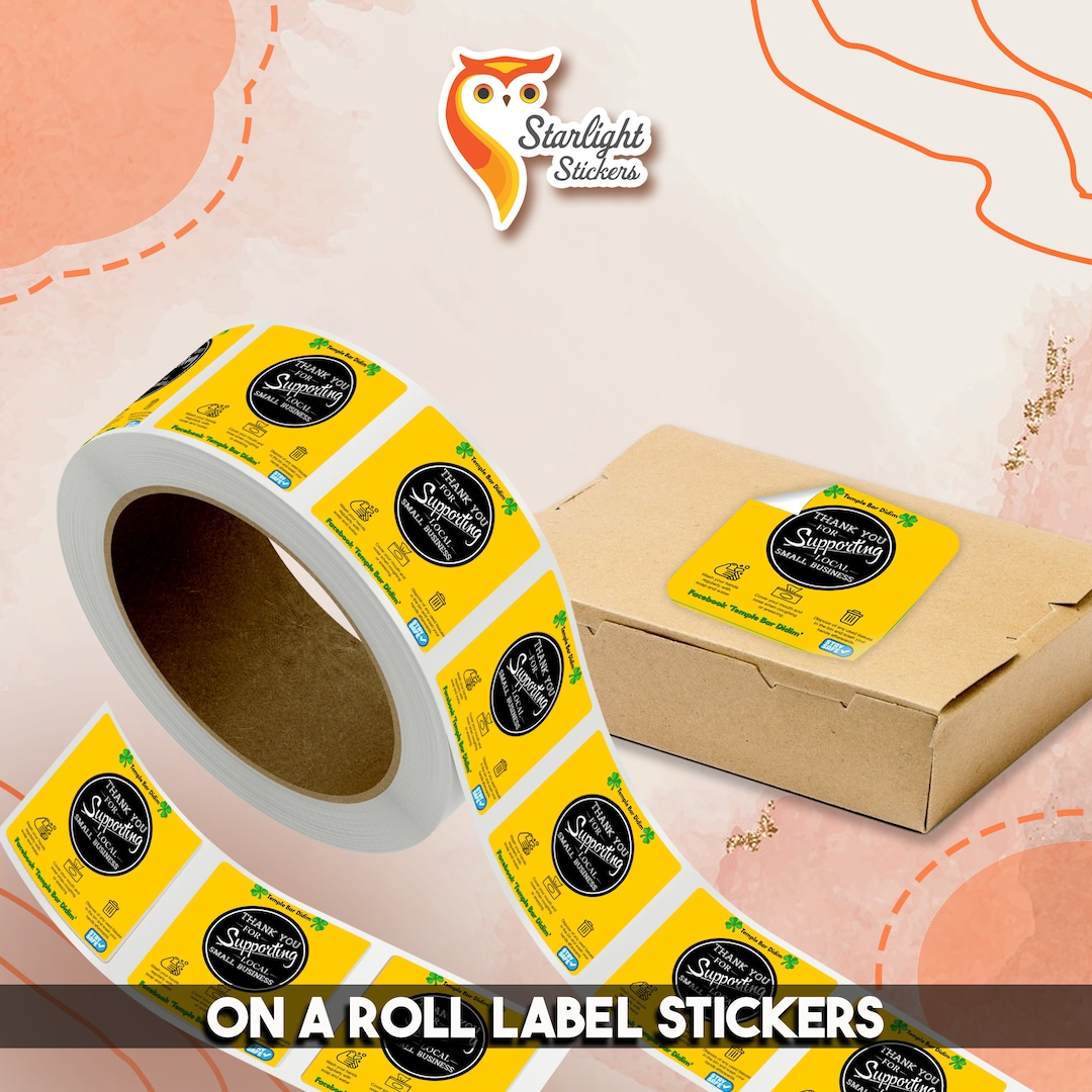 Custom Square Labels on a Roll, Custom Stickers for Small Business ...