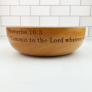 Custom Text on Large Wooden Beechwood Bowl - Laser Engraved With Your ...