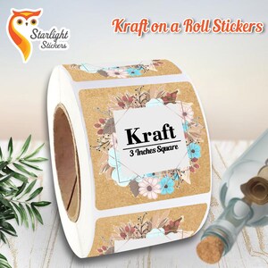 Custom Kraft Labels on a Roll - Circle or Square Kraft Stickers - Etsy
