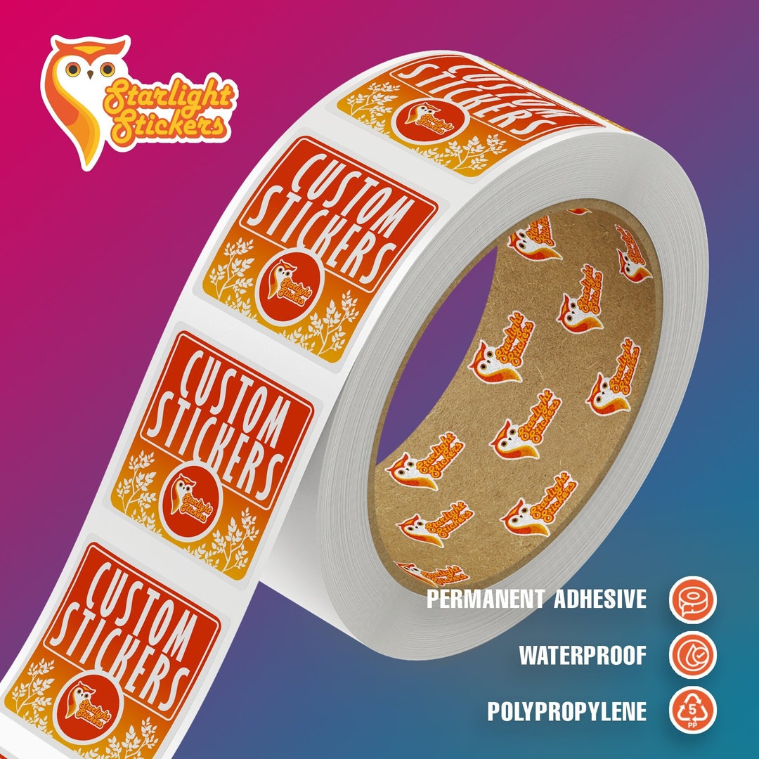 Custom Square Labels and Stickers on a Roll, Add Your Own Logo, Custom ...