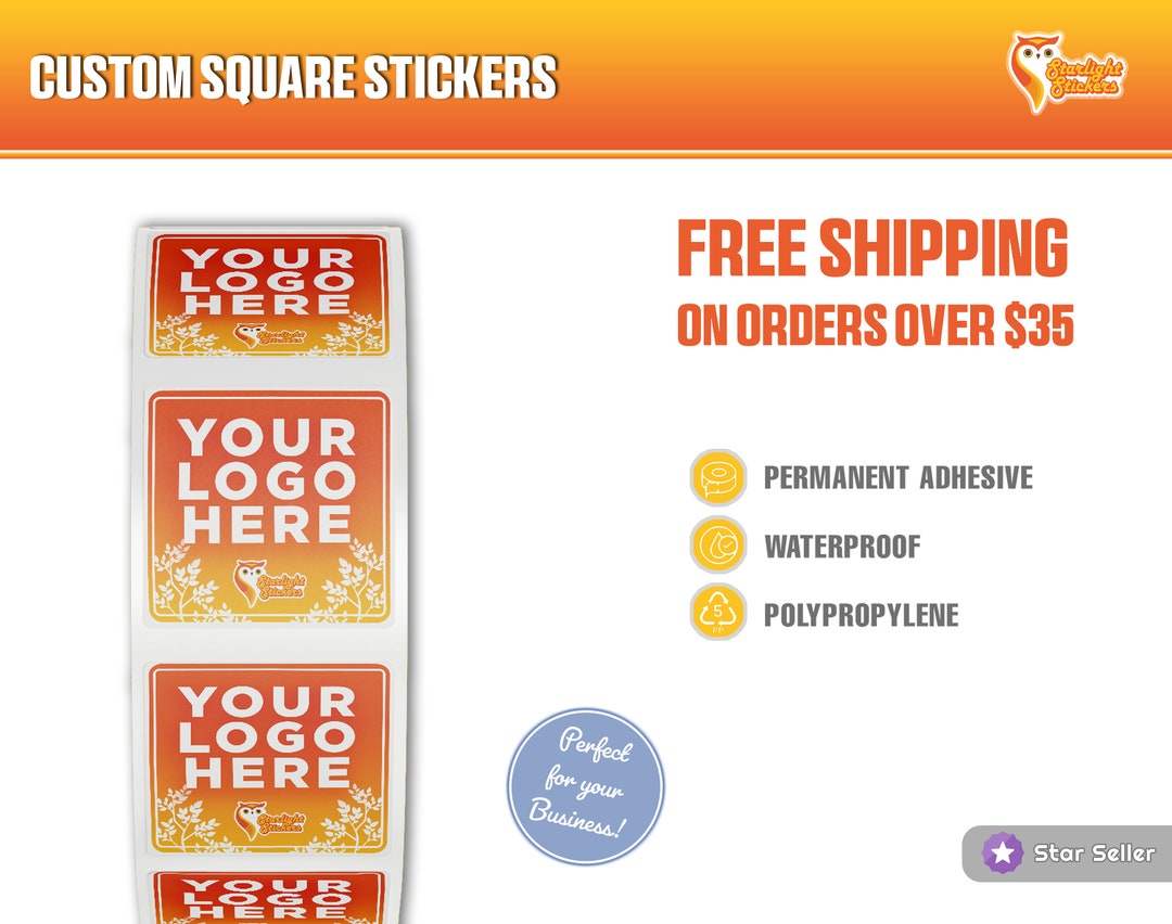 Custom Square Stickers, Custom Rectangular Labels, Waterproof Vinyl ...