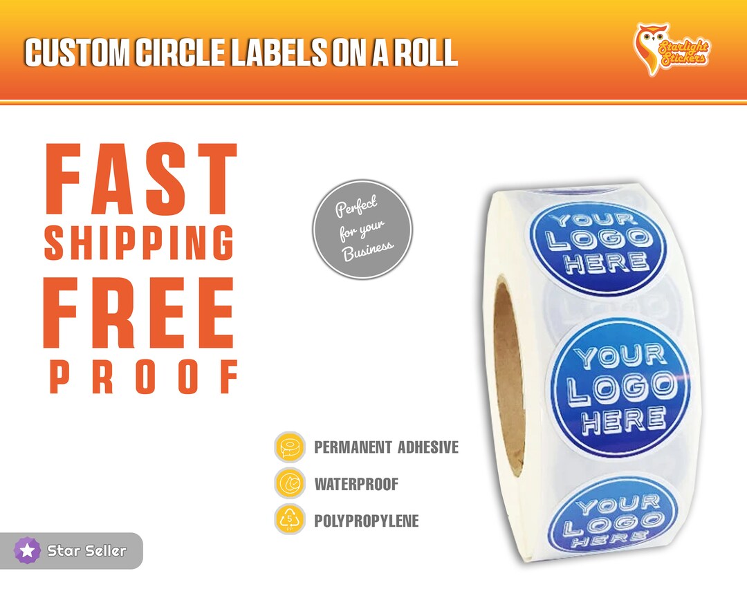 Custom Circle Labels on a Roll for Small Business, Custom Stickers ...