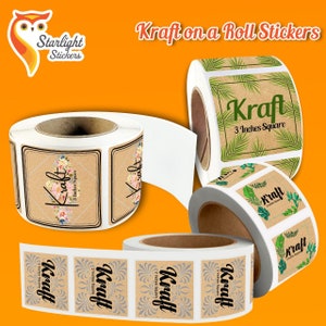Custom Kraft Labels on a Roll - Circle or Square Kraft Stickers - Etsy