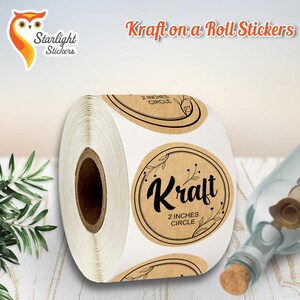 Custom Kraft Labels on a Roll - Circle or Square Kraft Stickers - Etsy