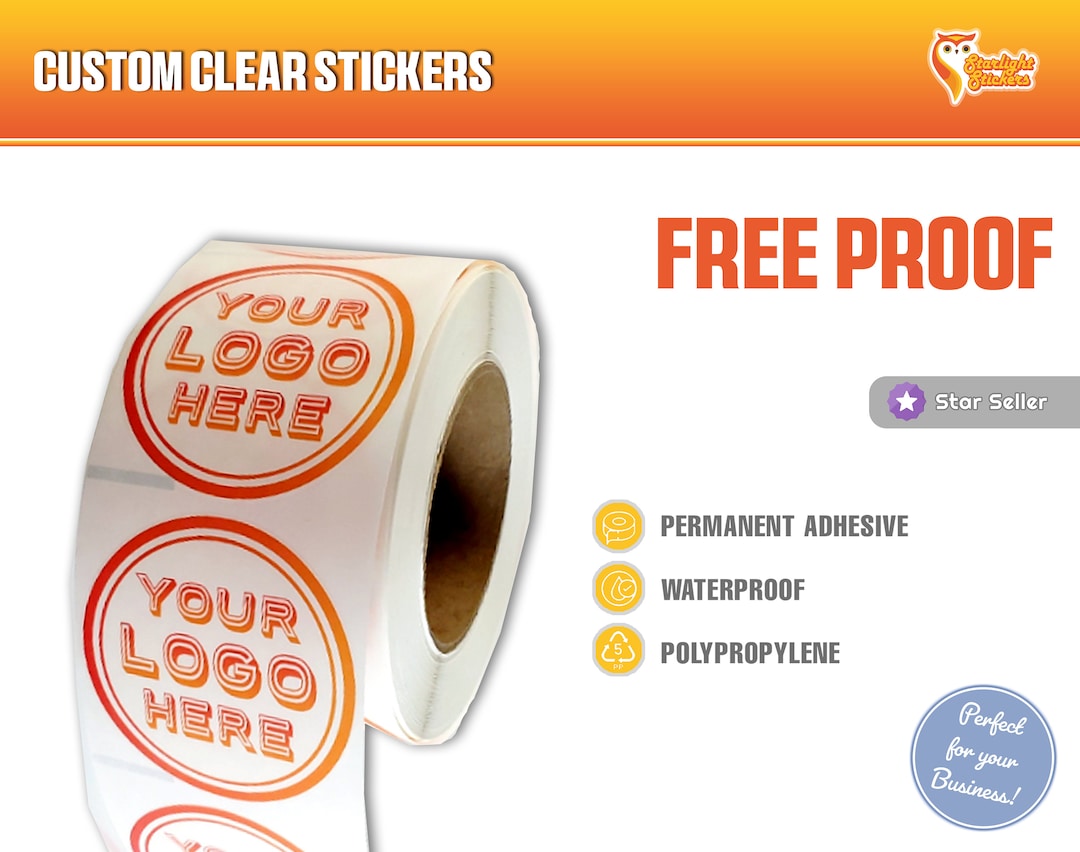 Clear Stickers With Your Logo, Transparent Stickers on a Roll, Clear ...