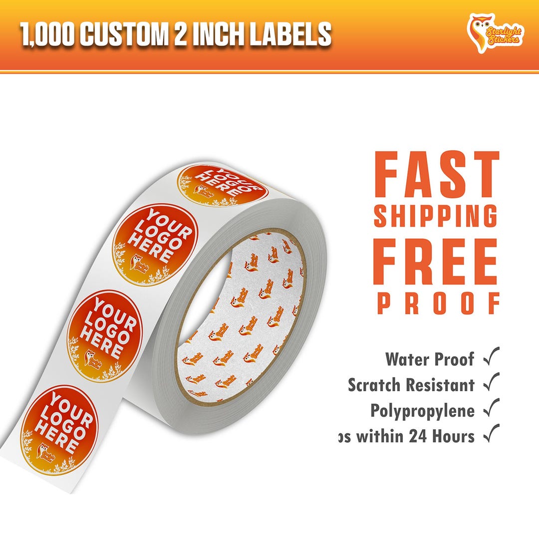 1000 Custom 2 Inch Labels With Your Logo or Design - Etsy
