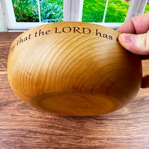 Custom Text on Large Wooden Beechwood Bowl - Laser Engraved With Your ...