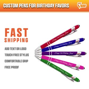 Personalized Pen for Birthday Party Favors, Custom Pens Bulk, Laser ...