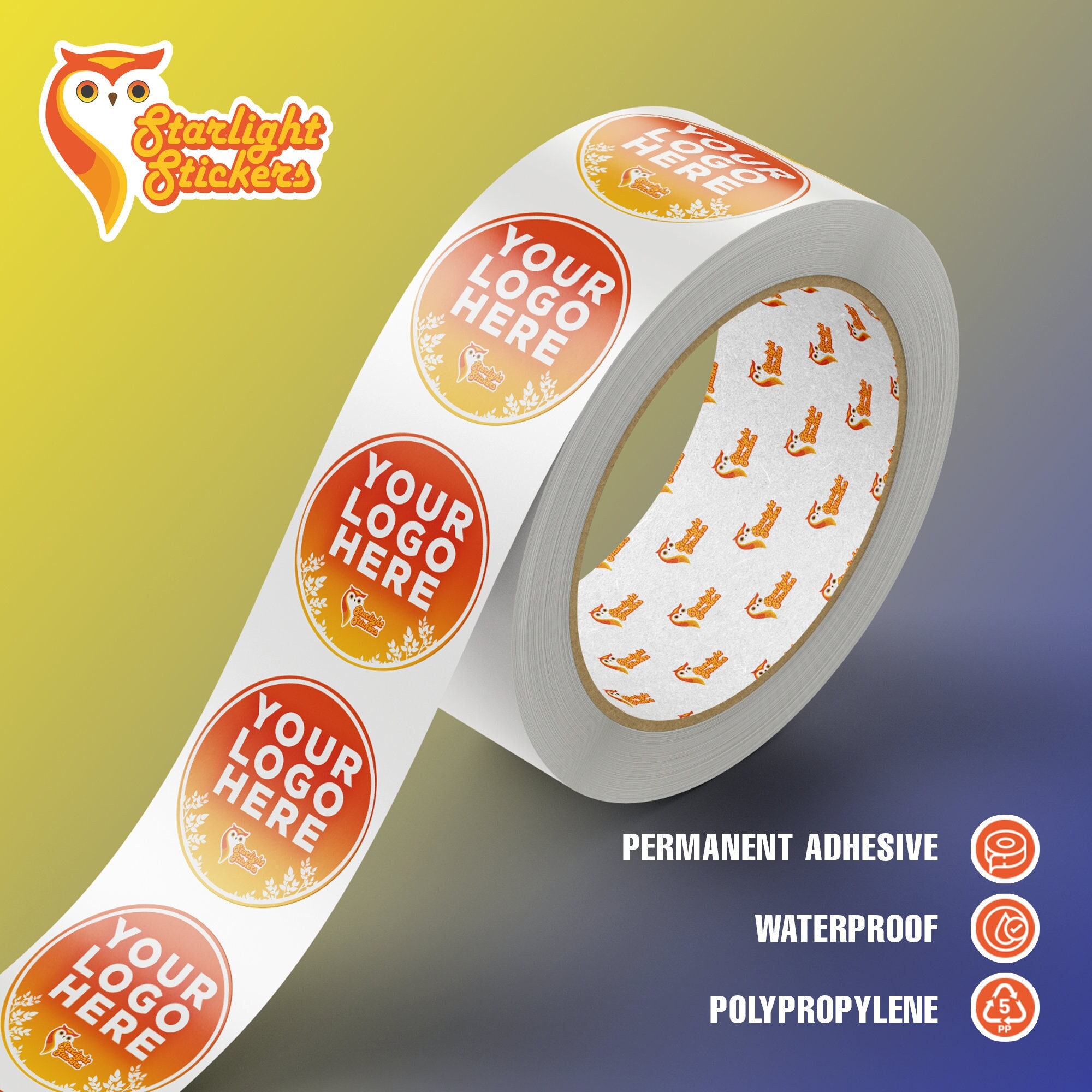 Custom Glossy Circle Stickers On Roll, Custom label circles, custom ...