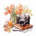 Watercolor Spring Camera Clipart, Hello Spring Floral Vintage Camera 10 ...