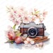Watercolor Spring Camera Clipart, Hello Spring Floral Vintage Camera 10 ...