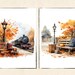 Watercolor Autumn Travel Clipart - Fall Train Trip 10 High Quality PNG ...