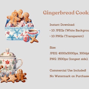 Watercolor Gingerbread Cookies Clipart: Christmas Food Illustration ...