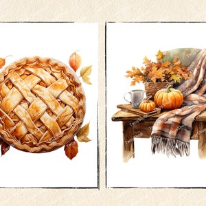 Watercolor Thanksgiving Clipart, Hello Fall PNG Files, Thanksgiving ...