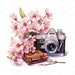 Watercolor Spring Camera Clipart, Hello Spring Floral Vintage Camera 10 ...