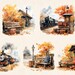 Watercolor Autumn Travel Clipart - Fall Train Trip 10 High Quality PNG ...