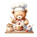 Cute Teddy Bear Chef Clipart Set 10 High-quality PNG & JPG Files for ...