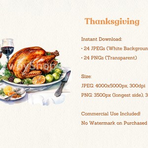 Watercolor Thanksgiving Clipart, Hello Fall PNG Files, Thanksgiving ...